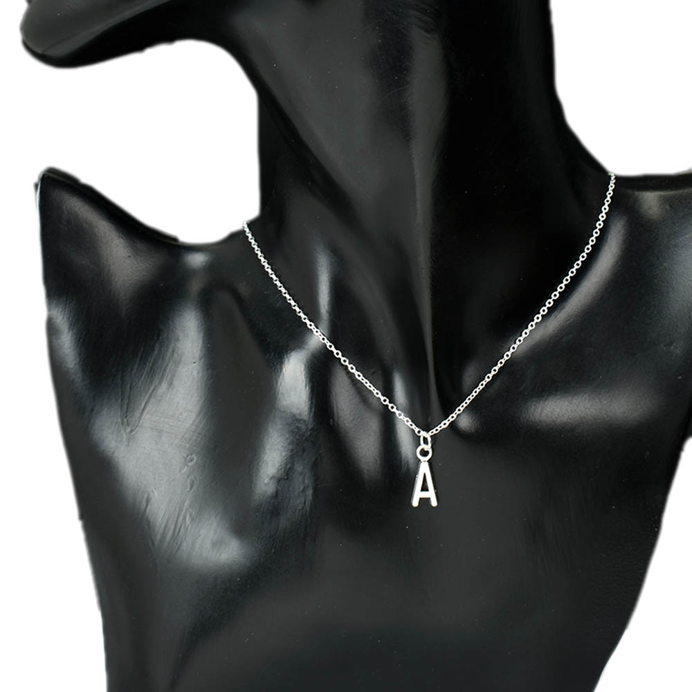 Initial English Letter Chain Pendant Necklace Silver Color Necklaces ...