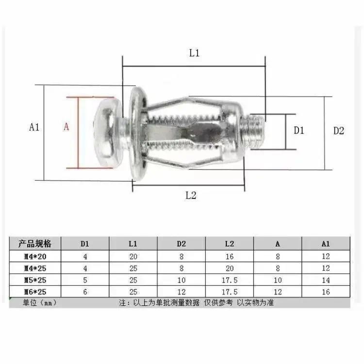 20pcs / 50pcs M4/M5/M6/M8 Jack Nuts Metal Screw Petal Nuts Rivet Nut ...