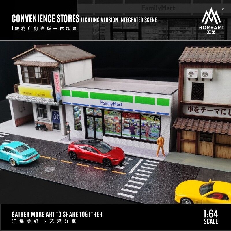 1/64 Diorama Model Lighting City Convenience Store Backdrop Display ...