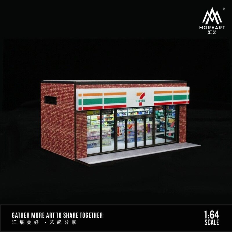 1/64 Diorama Model Lighting City Convenience Store Backdrop Display ...
