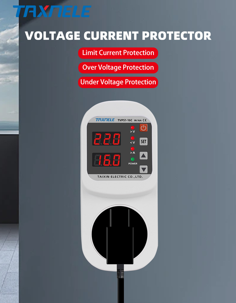 TAXNELE Over Voltage Current Voltage Protector Socket AC 220V 110V ...