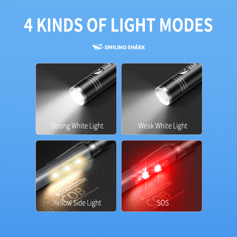 SmilingShark GZ5101 LED Mini Torch Light Super Bright COB Pen Light ...