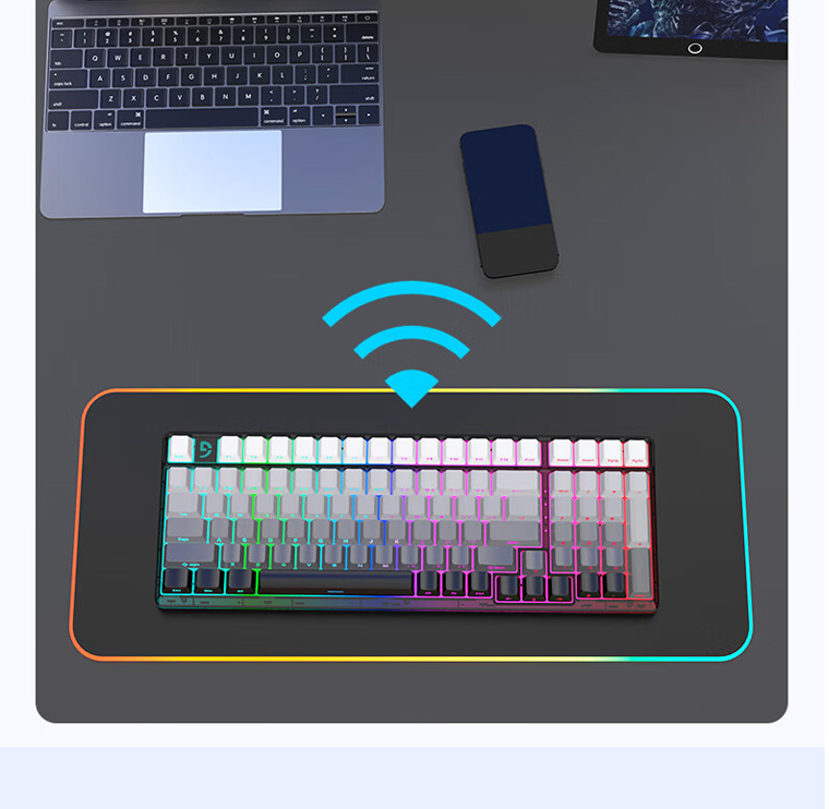 Fuhlen K9 Mechanical keyboard side engraved three mode wireless ...