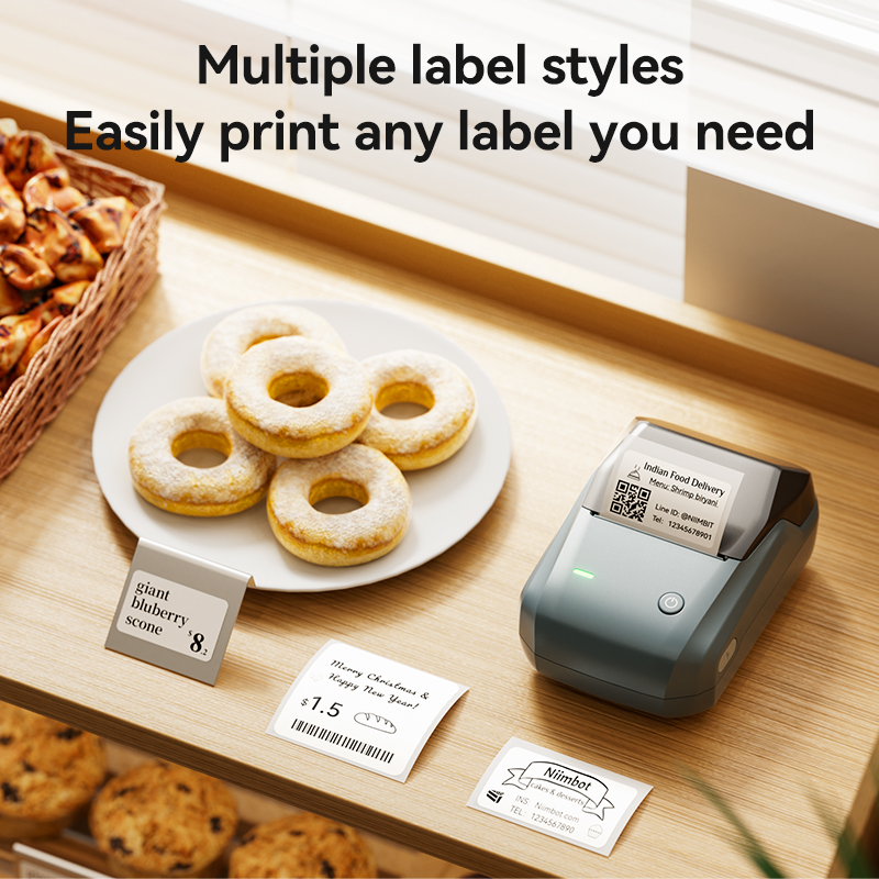 Niimbot B1 Label Printer Food Label Printer Mini Label Maker Barcode ...