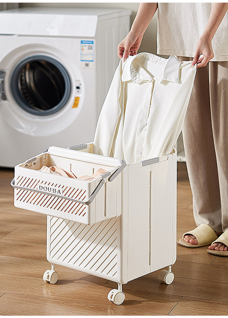 Folding Dirty Laundry Basket With Universal Wheels Multi-function ...