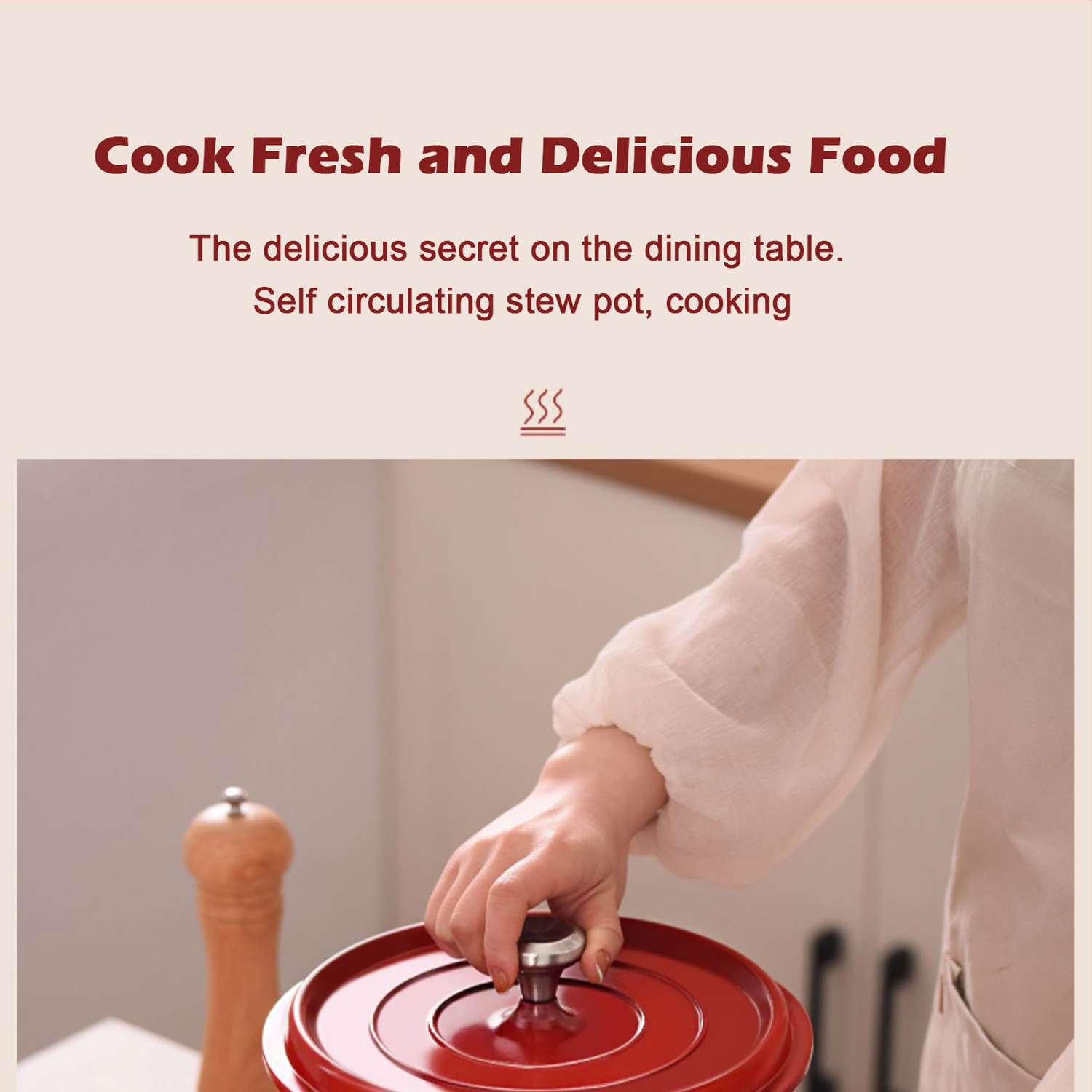 S&S Red Ceramic Pot 20cm / 24cm Oven Suitable Large Capacity Stock Pot ...