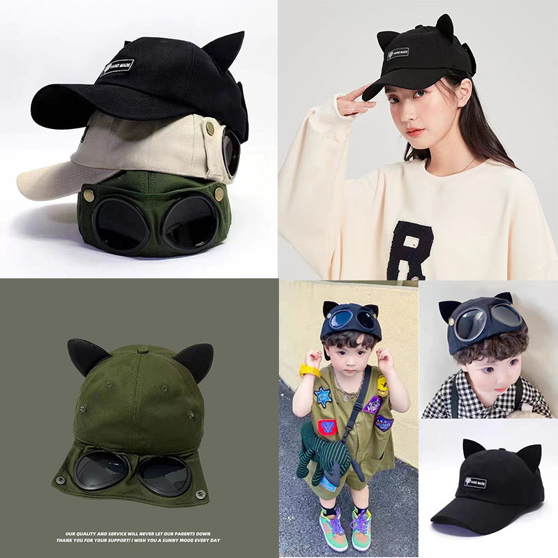 Cat's ears (Steamed cat-ear shaped bread) pilot hat for men Hip Hop ...
