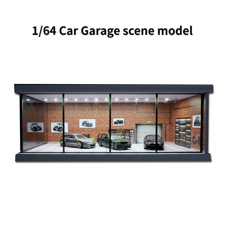 1:64 Diorama Car Garage Model Car Showroom Backdrop Display Scene Model ...