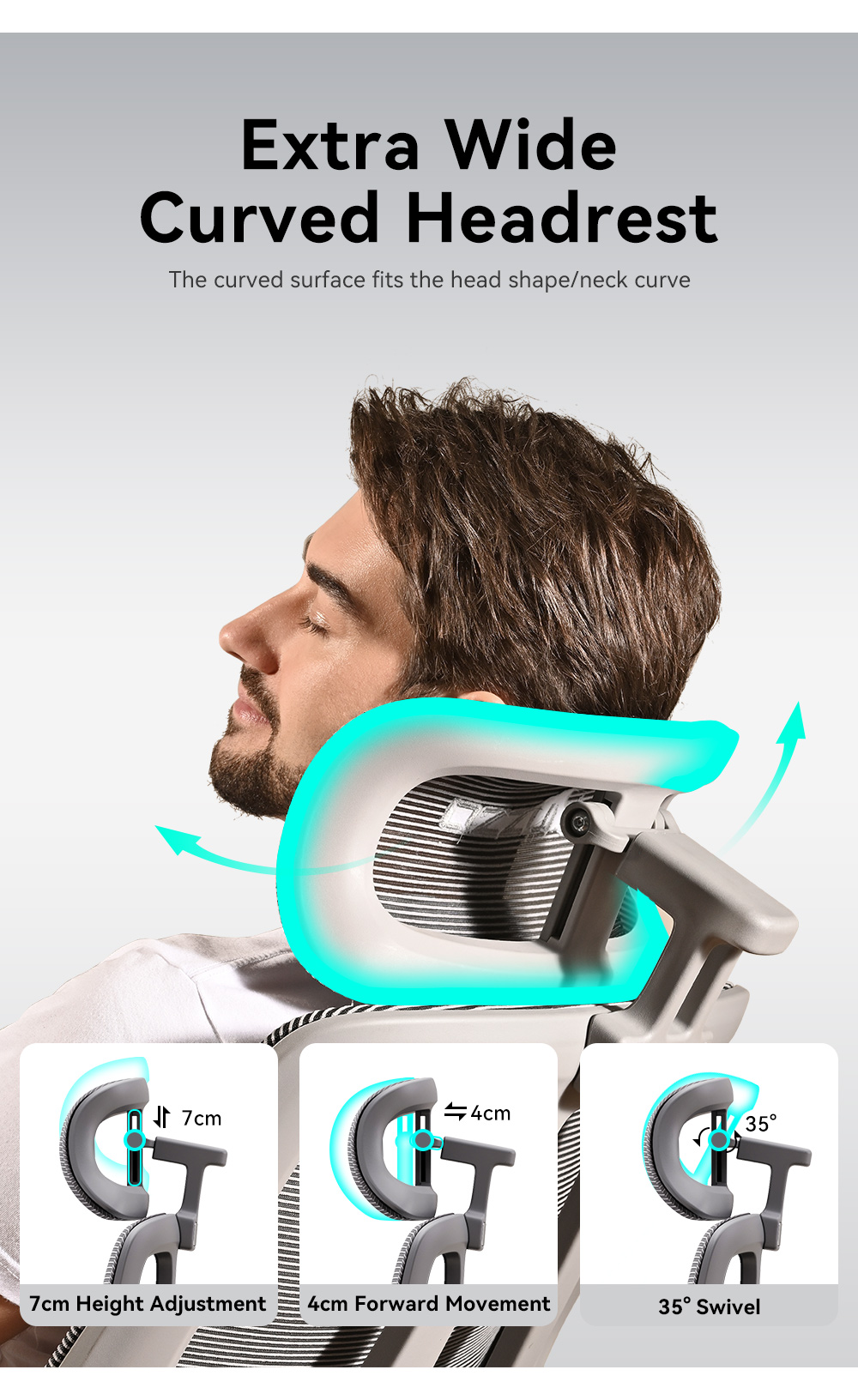 MUSSO H80 PRO Ergonomic Chair 6D Armrest and Adjustable Headrest Game ...