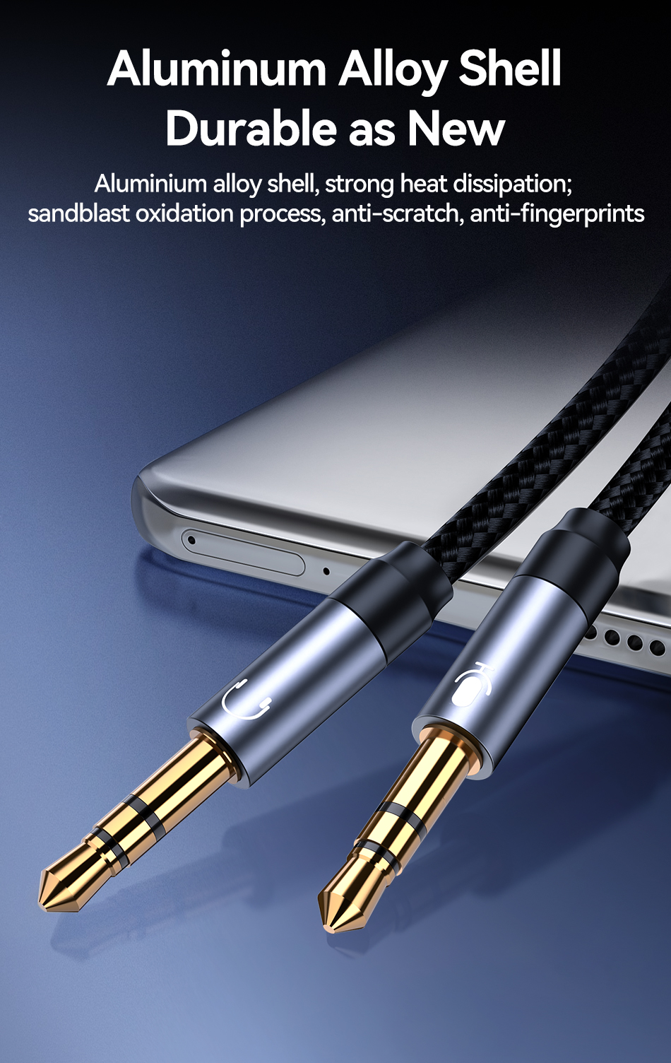 Rcoren HIFI Audio Cable 3.5mm 2 IN 1 Male to 2 Port Female Aux Adapter ...