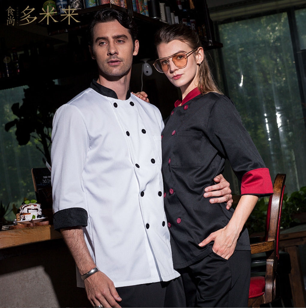 Ready Stock Custom uniform chef uniform short sleeves for women ...