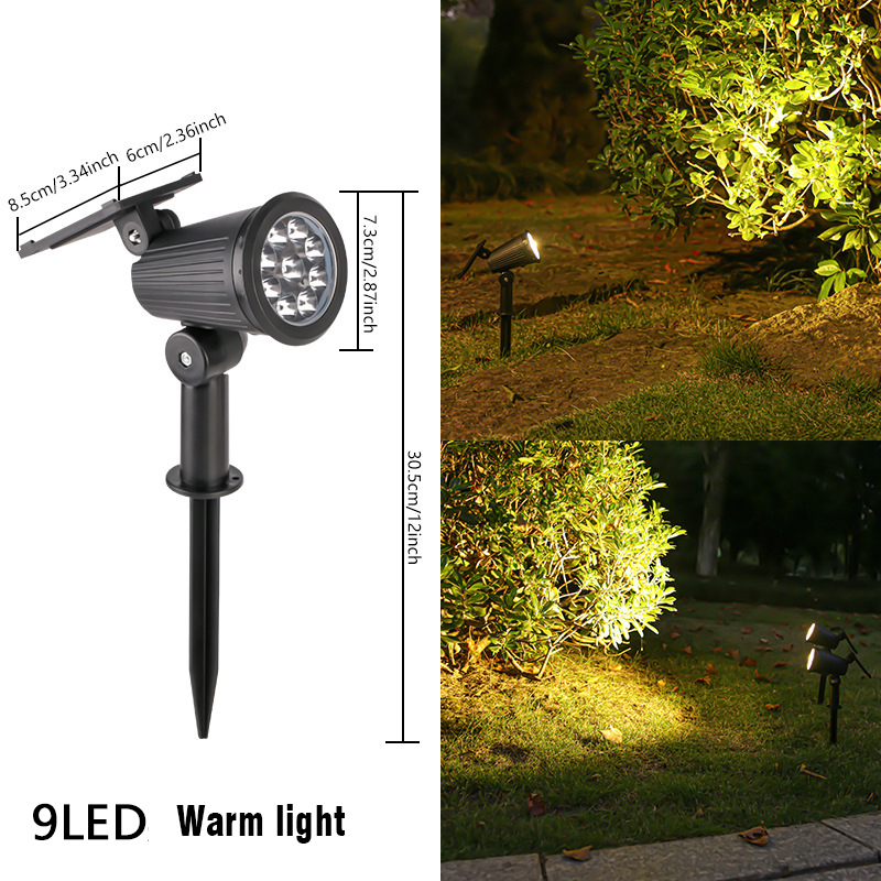 1PC Solar Spotlight Outdoor Courtyard Lawn Light Garden Colorful ...