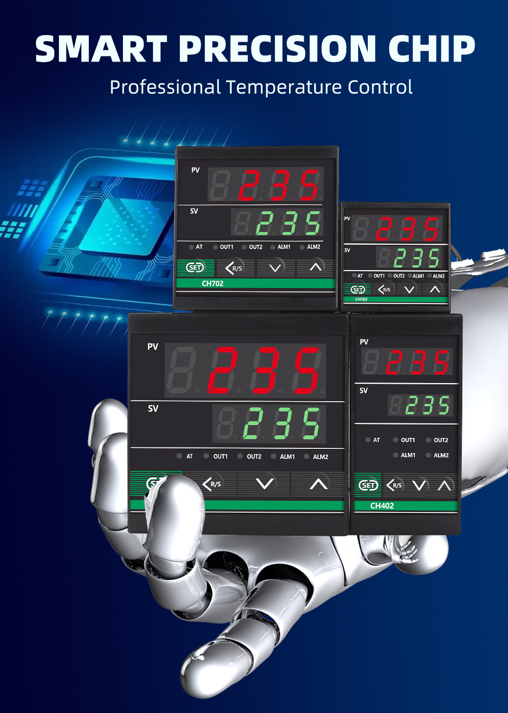 Dual Relay Output PID Temperature Controller Digital Thermostat CH102 CH402 CH702 CH902 AC110V ...