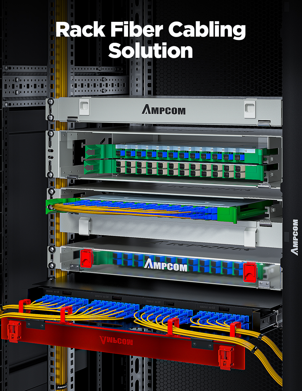 AMPCOM Pull-out Slide Splice Tray for FIber Optic ODF Enclosure Full ...