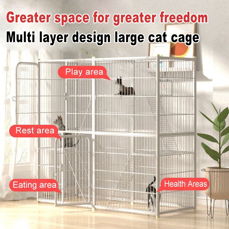 Sangkar Kucing Besar Murah 4 Tingkat 2 Level Cat Cage Big Size Large ...