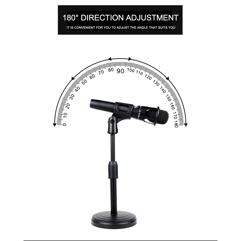 Microphone Desktop Stand Non-Slip Base Upgraded Adjustable Table Mic ...