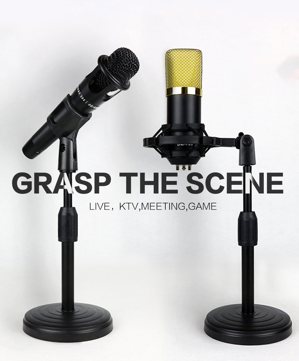 Microphone Desktop Stand Non-Slip Base Upgraded Adjustable Table Mic ...
