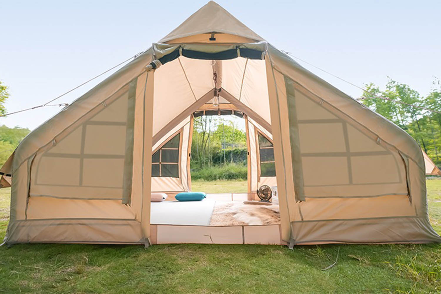 Air Inflatable Polyester Tent Outdoor Camping Large Area Air Pump ...