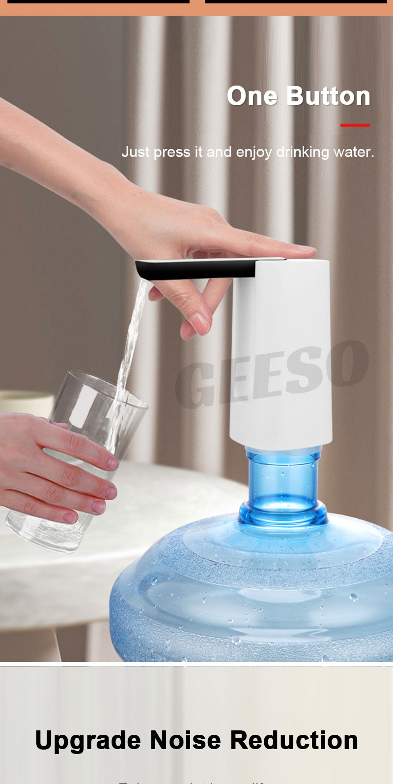 GEESO Automatic Water Dispenser Pump Foldable Hidden Water Outlet USB ...