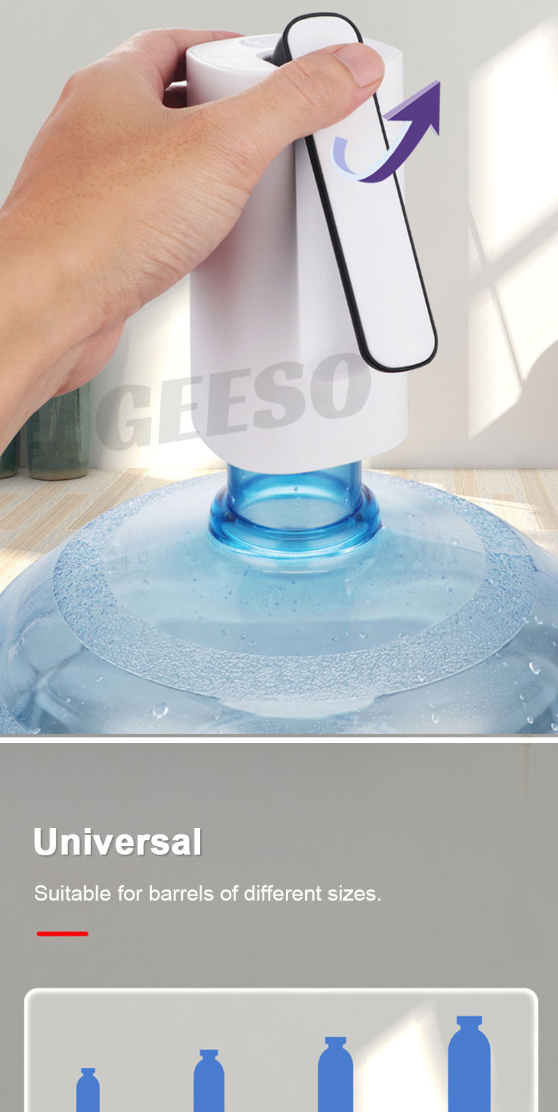 GEESO Automatic Water Dispenser Pump Foldable Hidden Water Outlet USB ...