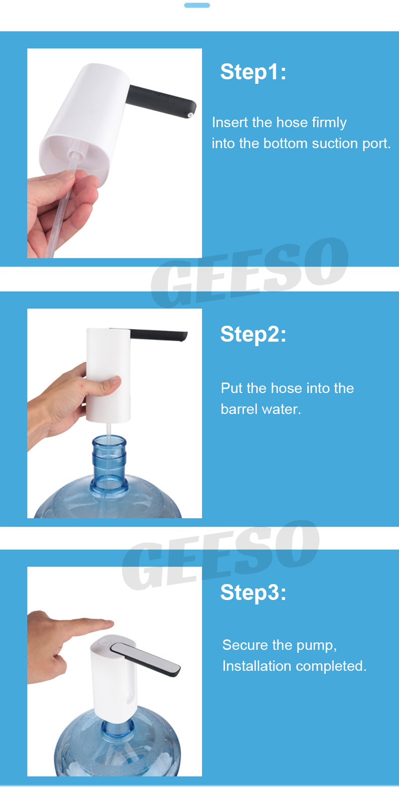 GEESO Automatic Water Dispenser Pump Foldable Hidden Water Outlet USB ...