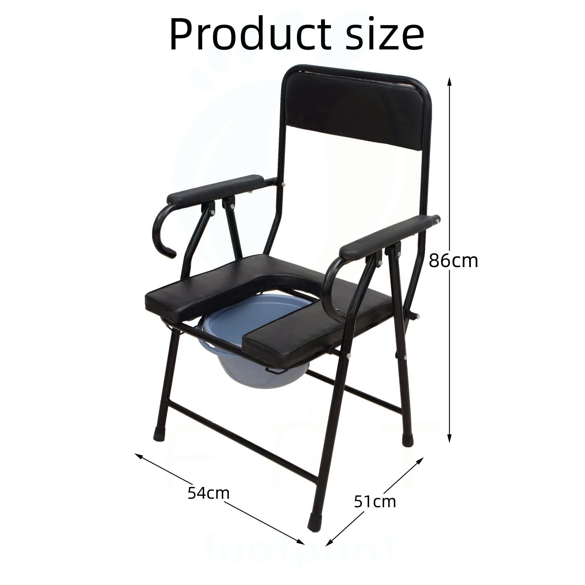 【Fast delivery】Seat Sit Bath Shower Mobile Toilet Commode Chair + Back ...