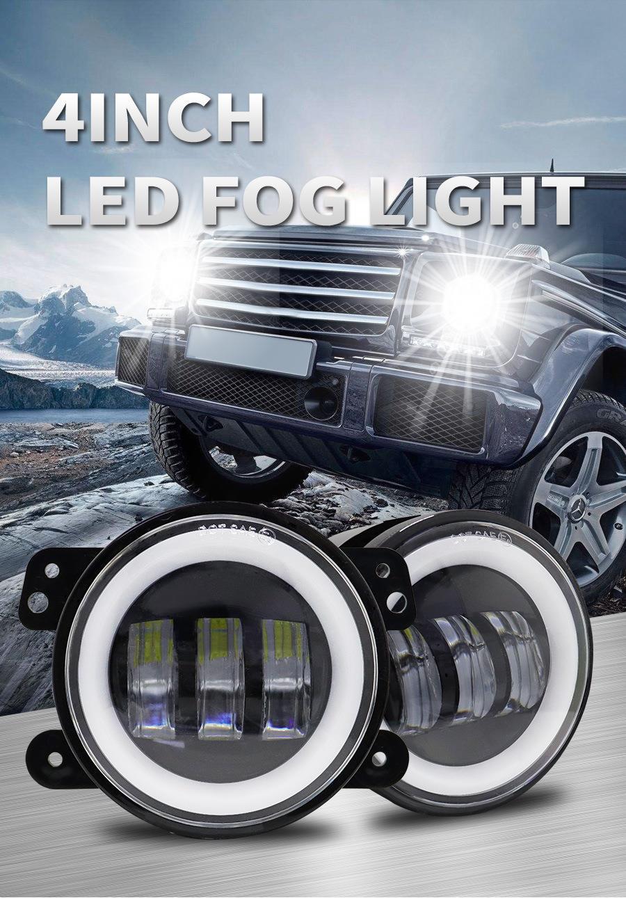 2PCS 4inch 3.5inch LED Fog Lights 60W Amber Yellow CREE Led Chip ...