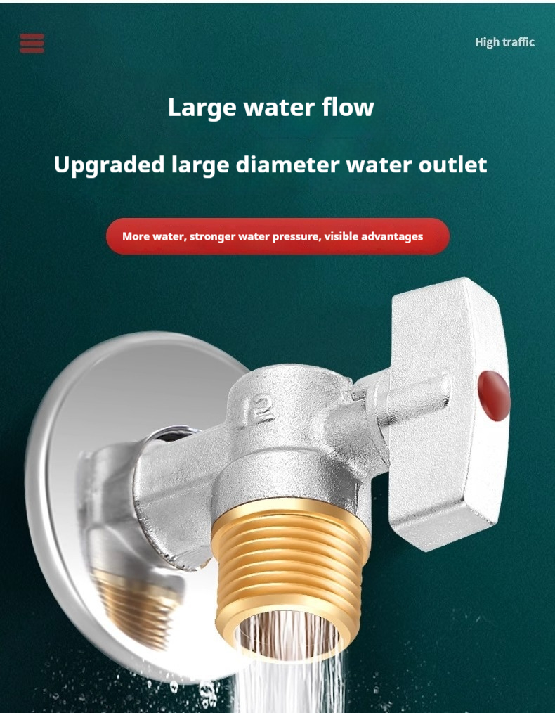 Ball Core Full Open Large Flow Angle Valve Triangle Valve Toilet Water ...