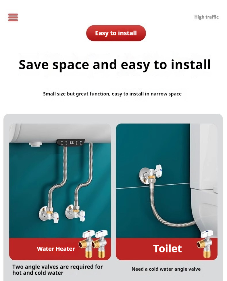 Ball Core Full Open Large Flow Angle Valve Triangle Valve Toilet Water ...