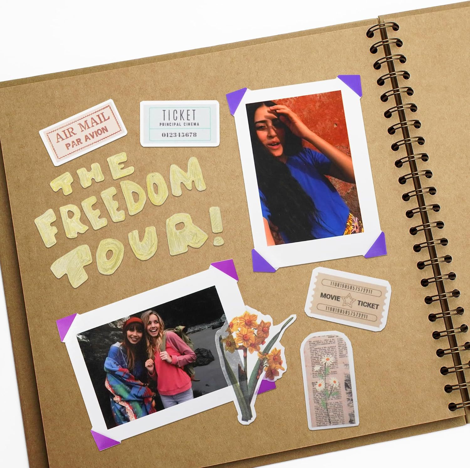 DIY Scrapbook Album 7x7 Inch Hardcover Kraft Paper Scrap Book Photo ...