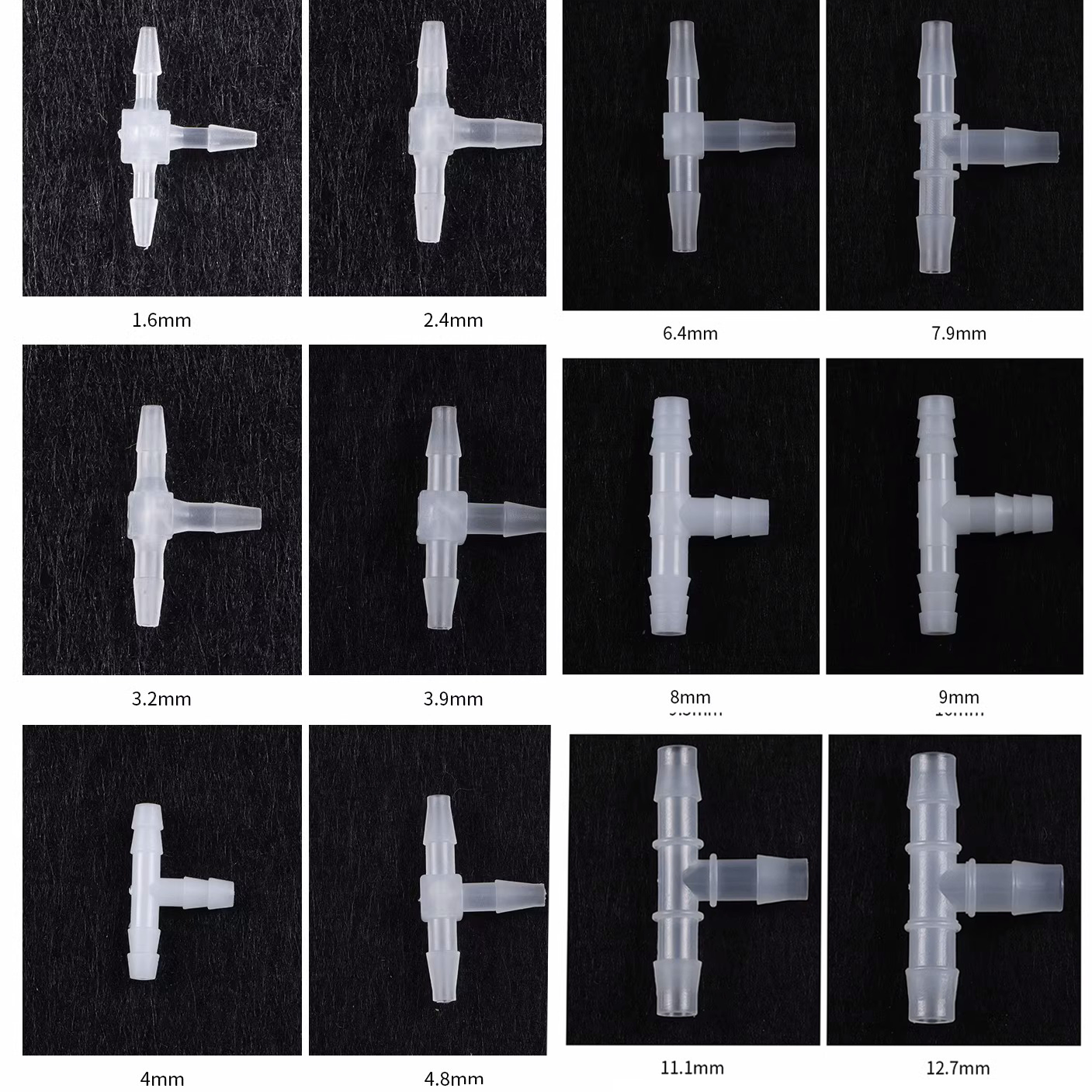 Equal diameter tee T-shaped variable diameter connector plastic ...