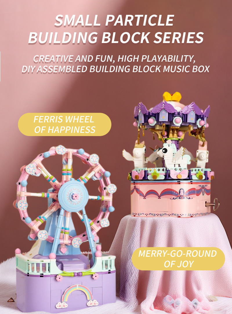 [Mahaba] Lego Brick Music Box 音乐盒 Christmas Series Ferris Wheel ...