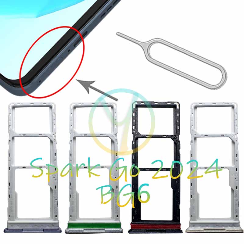 SIM Card Tray For Tecno Spark Go 2024 BG6 SIM Card Connector Socket ...