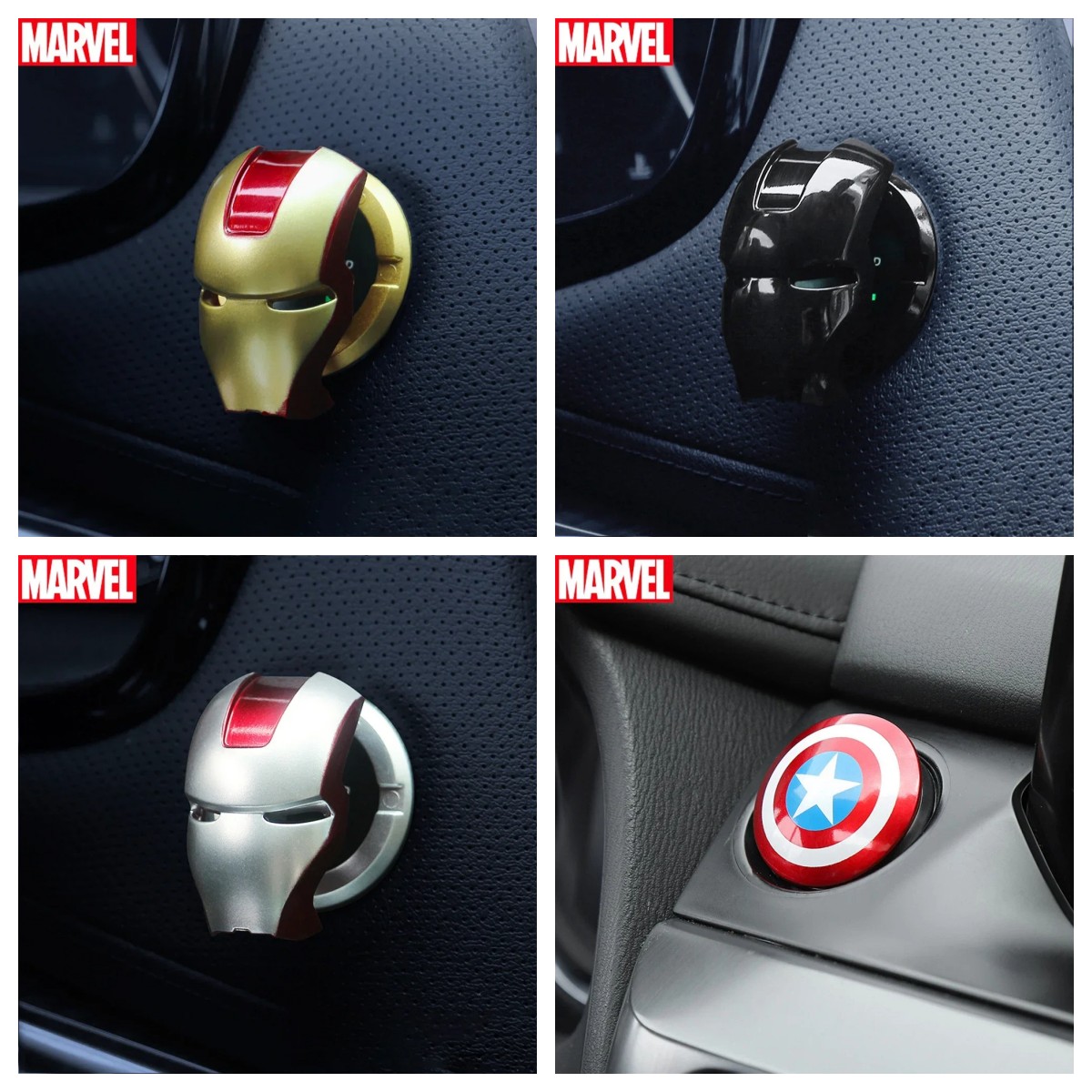 4pcs Anime Captain America Iron Man Car Engine Ignition Start Switch ...