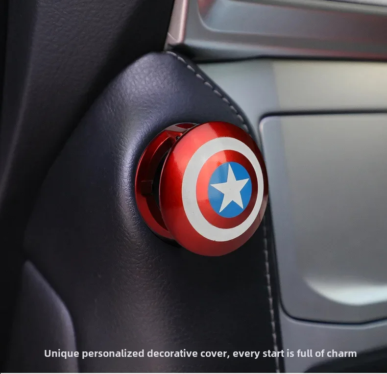 4pcs Anime Captain America Iron Man Car Engine Ignition Start Switch ...
