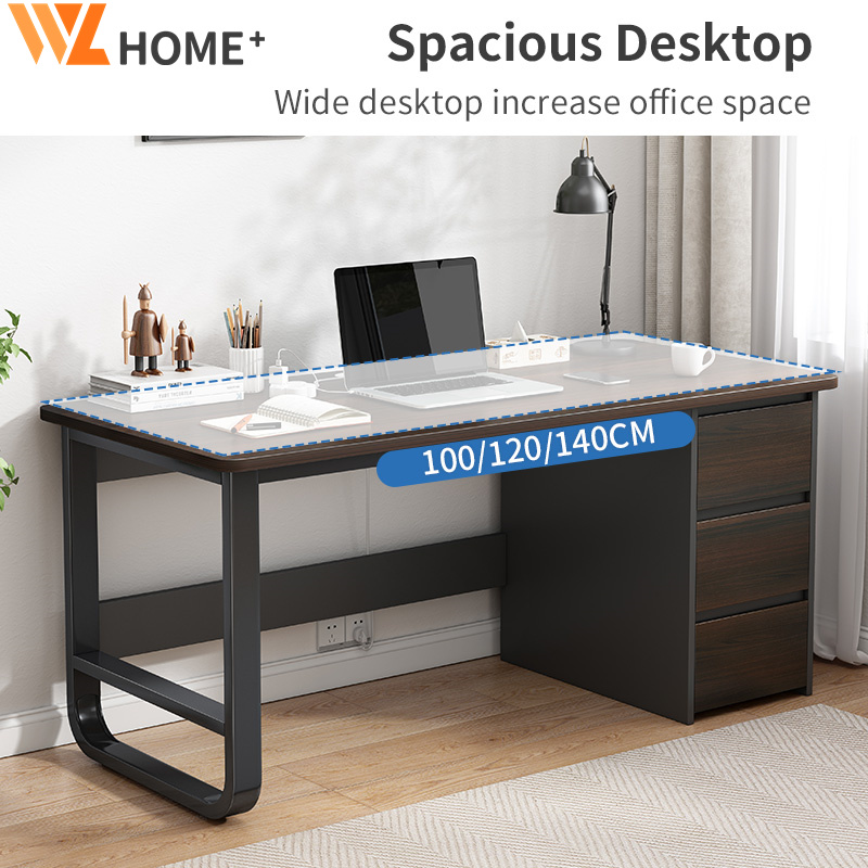 Study Table Computer Table Drawer Storage Home Office Table Adjustable ...