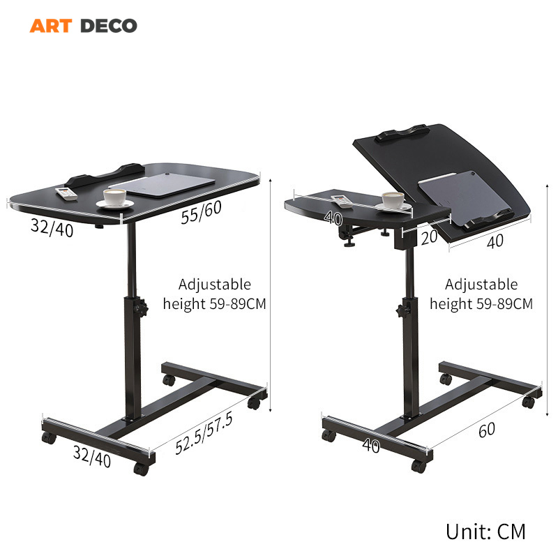 Foldable Table With Wheel Meja Lipat Adjustable Table Adjust Height ...