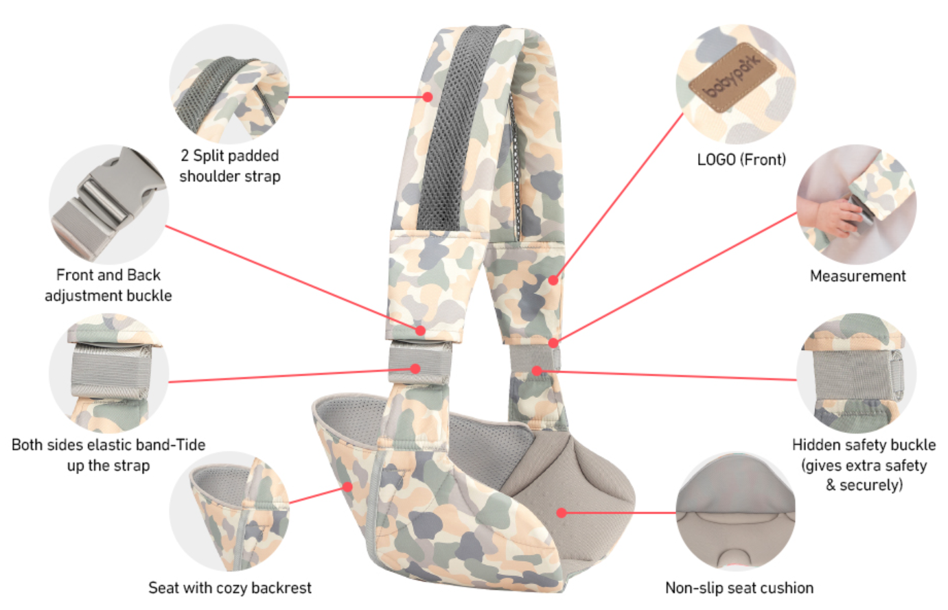 Baby Sling Carrier Adjustable Toddler Swing Carrier Child Compact ...