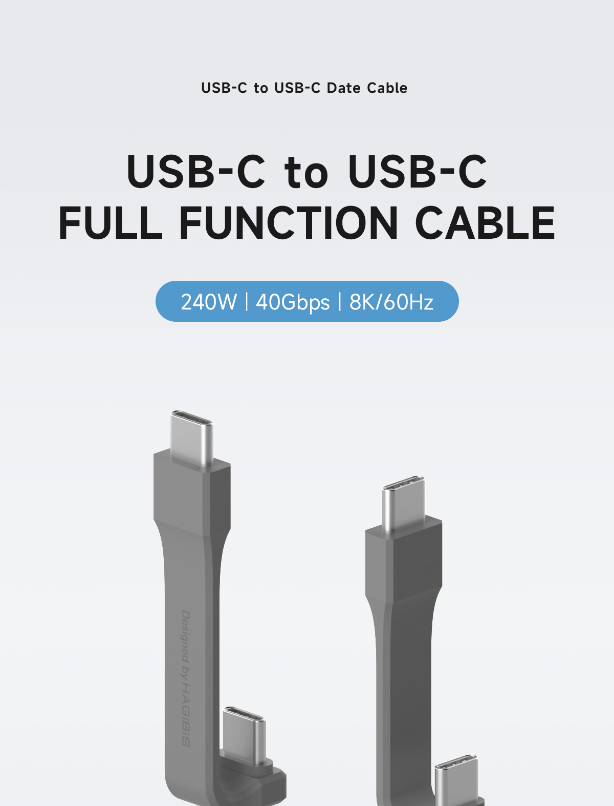 Hagibis Short Type C To USB C Cable 40Gbps USB4 Cable Compatible With ...