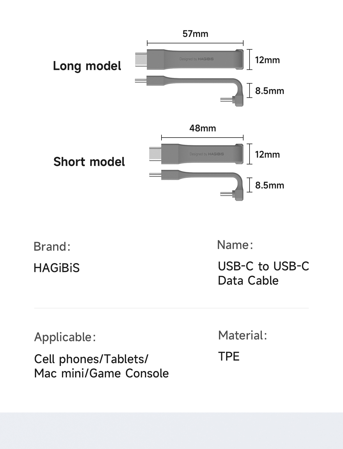 Hagibis Short Type C To USB C Cable 40Gbps USB4 Cable Compatible With ...