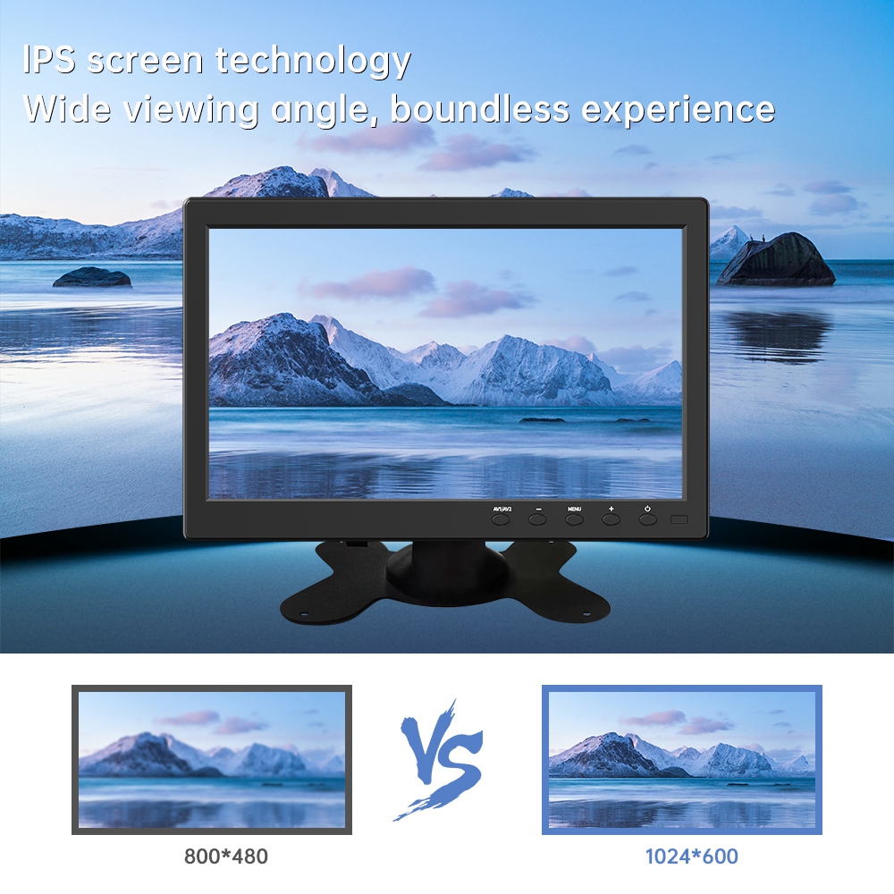 10.1inch Small Monitor FHD 1080P Display TFT IPS Screen Support HDMI/AV ...