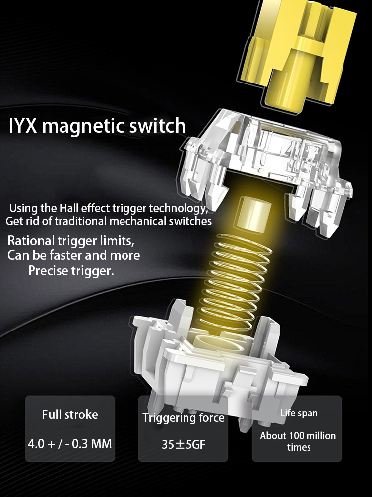 IYX MU68 all-aluminum Esports Magnetic platinum switch keyboard RT mode ...