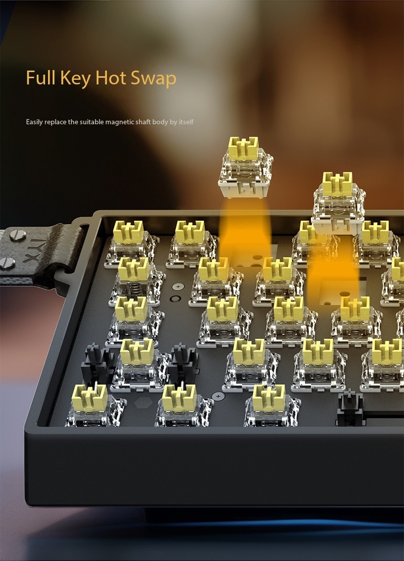 IYX MU68 all-aluminum Esports Magnetic platinum switch keyboard RT mode ...