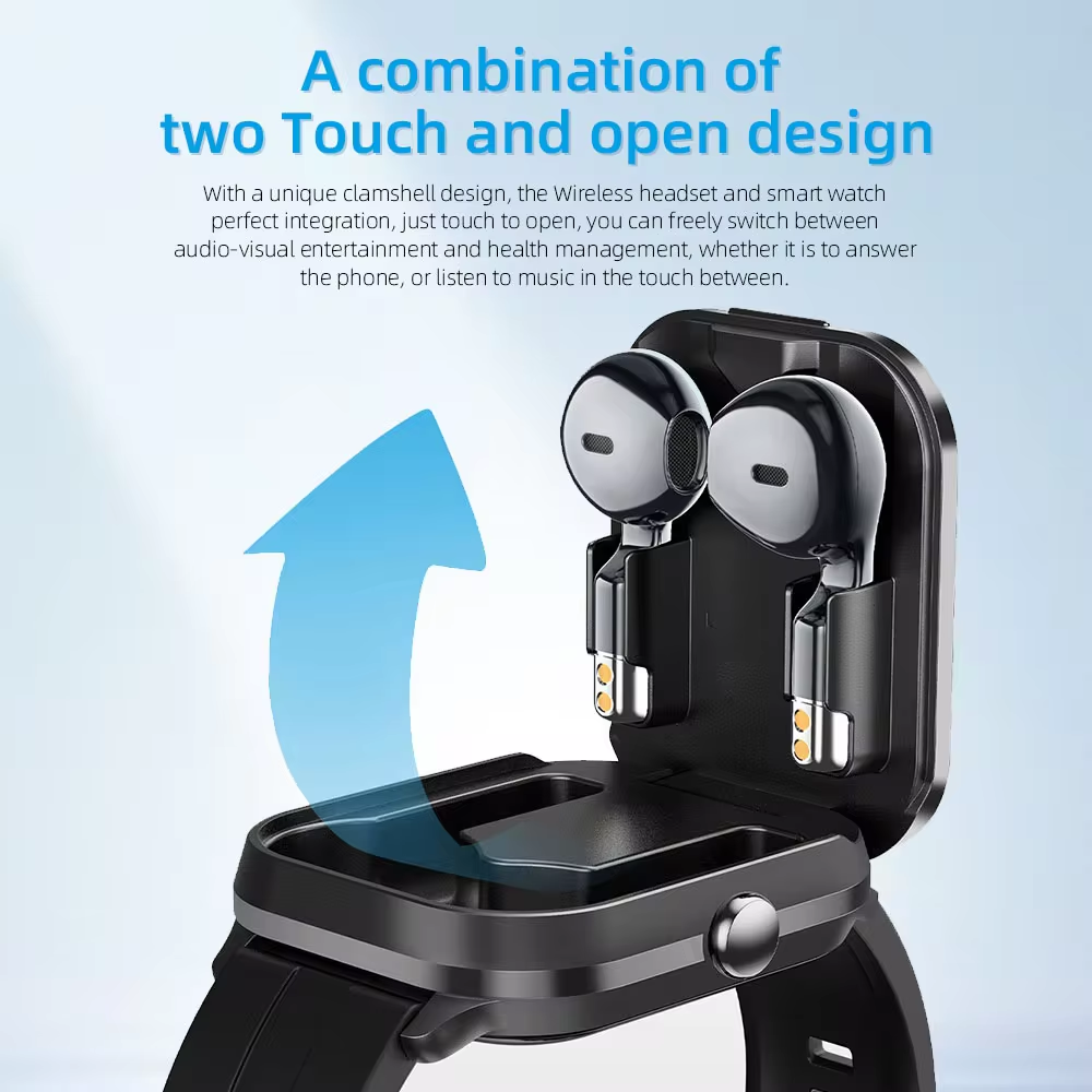 Smart Watch D8 PRO TWS 2-in-1 Earphones Bluetooth Call NFC Heart Rate and Blood Pressure Health ...