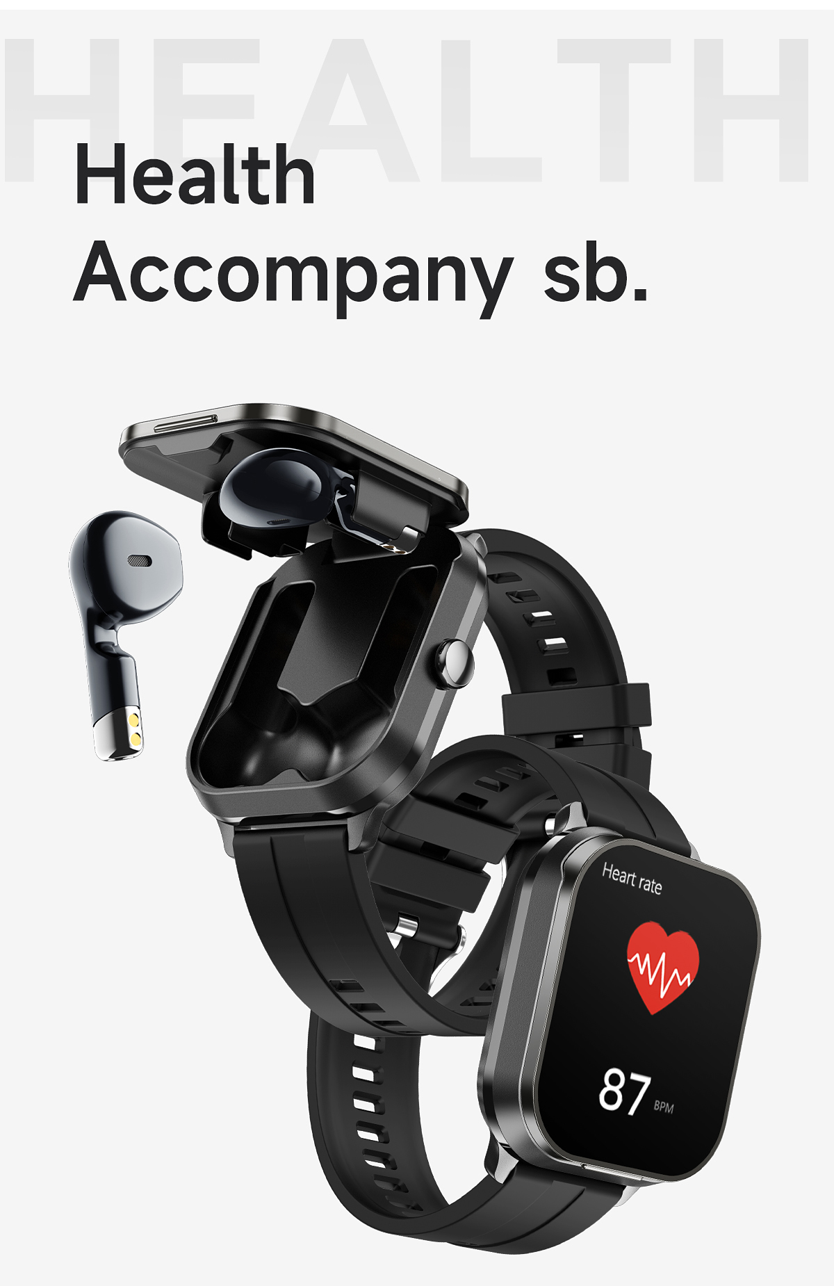 Smart Watch D8 PRO TWS 2-in-1 Earphones Bluetooth Call NFC Heart Rate and Blood Pressure Health ...