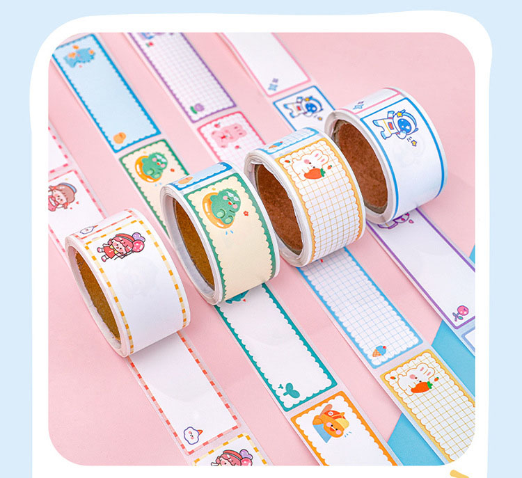 60pcs Cute Cartoon Name Sticker Tape Multi Functional Message Index ...