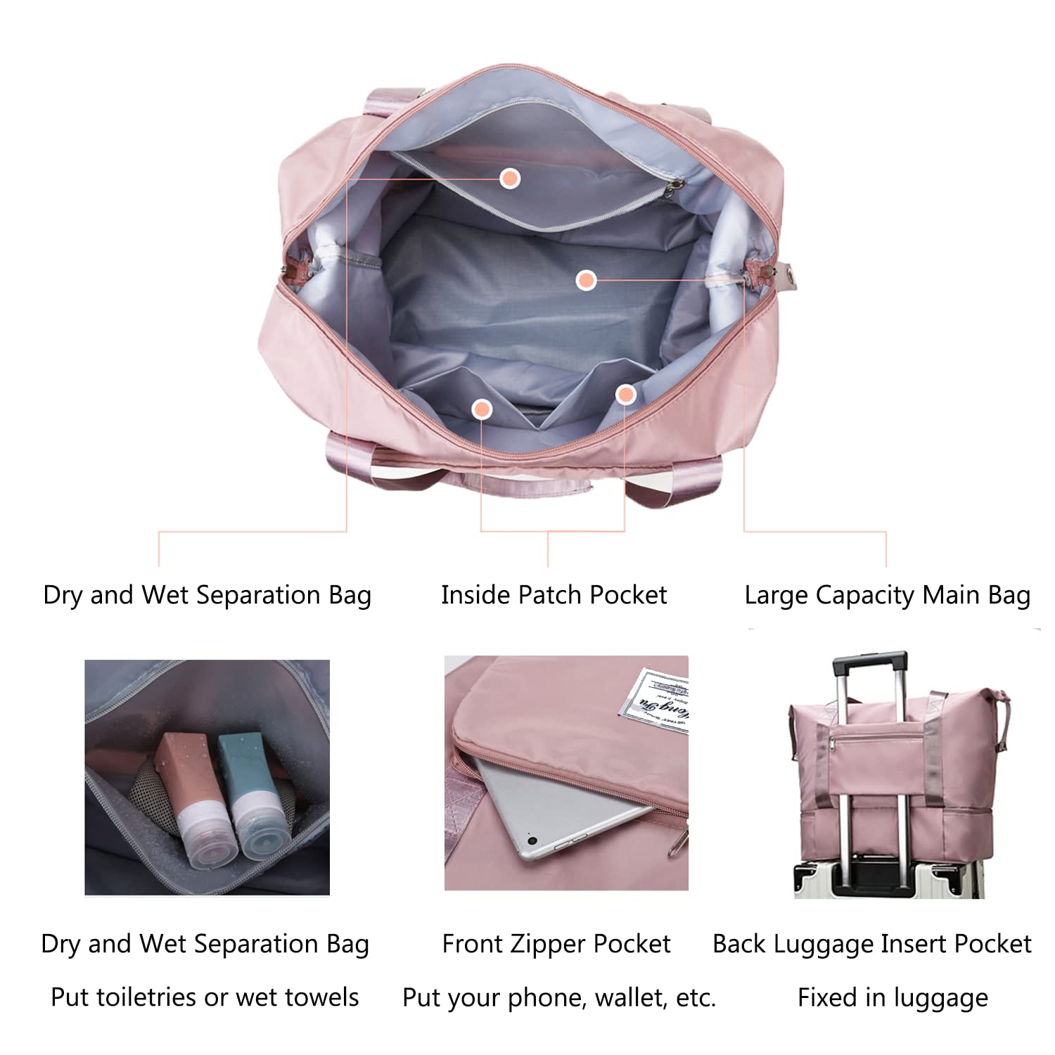 🇲🇾 MY Stock Foldable Travel Bag, Expandable Waterproof Hand Carry ...