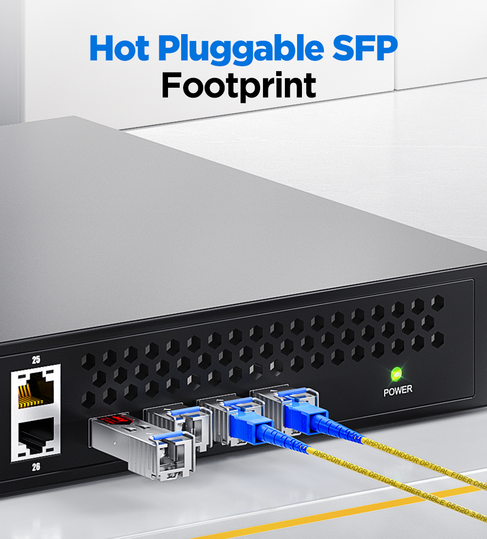 AMPCOM SC SFP BIDI WDM 1.25G 1310/1550nm 1000Base-BX Fiber Optic ...