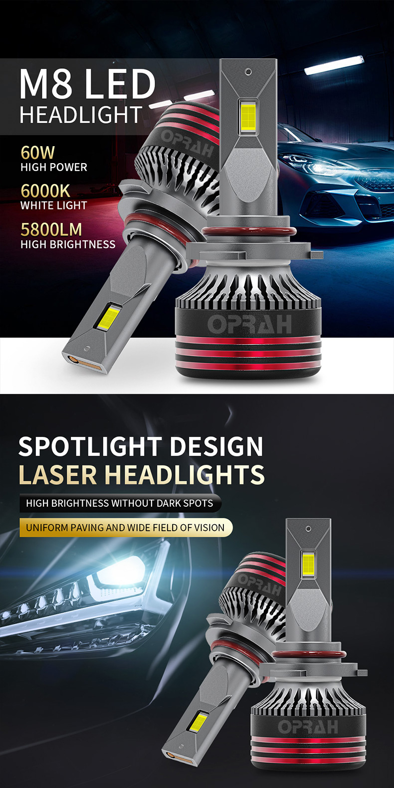 ((2PCS) M8 pro 130W High Power Super Bright H4 LED Headlight 3570 Headlight H1 H7 H8/H11/H16 HB3 ...