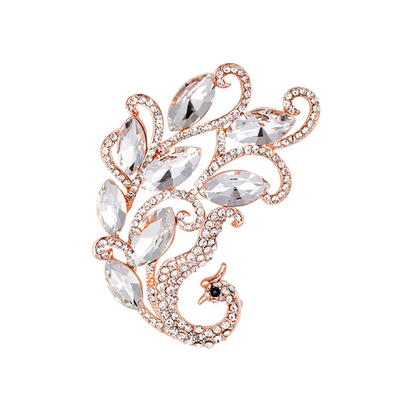 High-end Rhinestone Phoenix Brooch (2 colors optional) shine Peacock ...